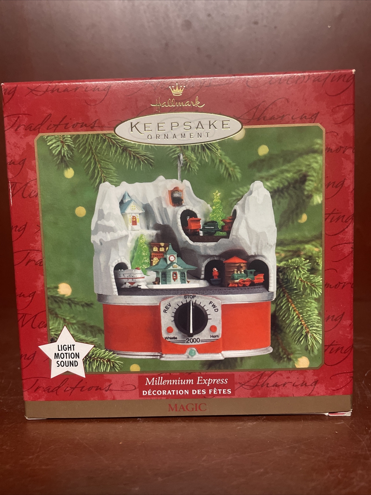Hallmark QLX7364 Millennium Express Train Light Motion & Sound Ornament ...