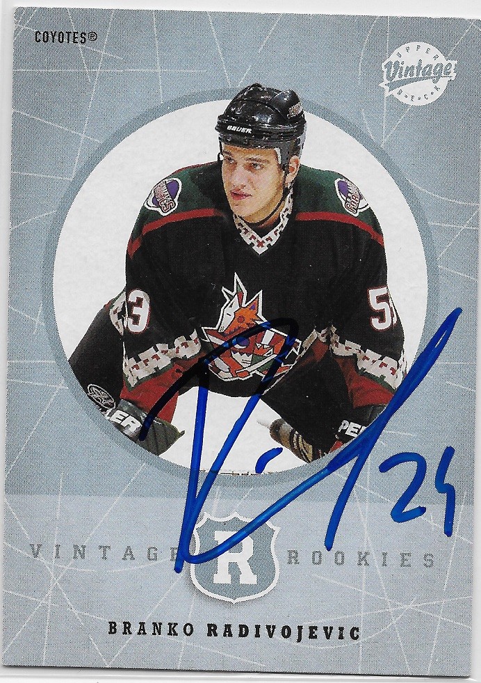 Branko Radivojevic Signed 2002-03 Upper Deck Vintage Card #343 Phoenix ...
