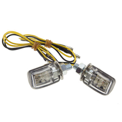 Micro Stalk Clear Chrome Universal Light Motorcycle Stem LED Signal ...
