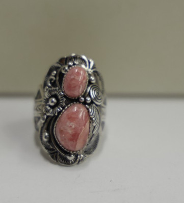Vintage Sterling Ring Pink Stone Signed BBJ Size 8 13.65 Grams | eBay