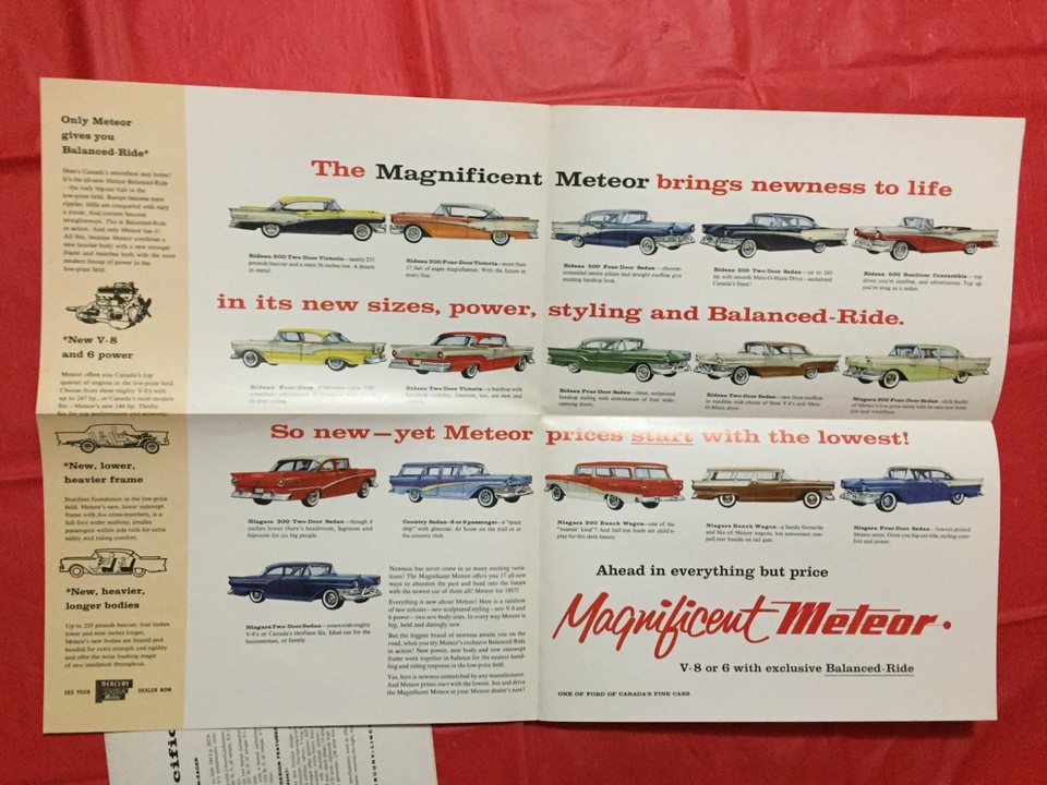 LOT 2---1957 METEOR "RIDEAU NIAGARA RANCH +" Canadian Car Dealer Sales ...