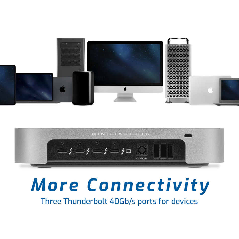 OWC 12TB (8TB HDD 7200 RPM, 4TB NVMe m.2 SSD) miniStack STX Stackable ...