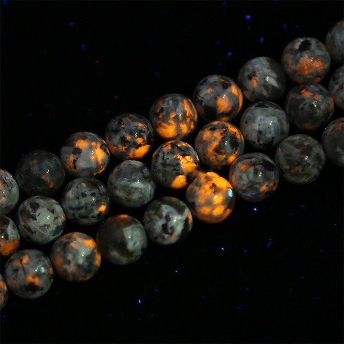 Natural Flame Stone Beads Yooperlite Round Loose Beads for Jewelry ...