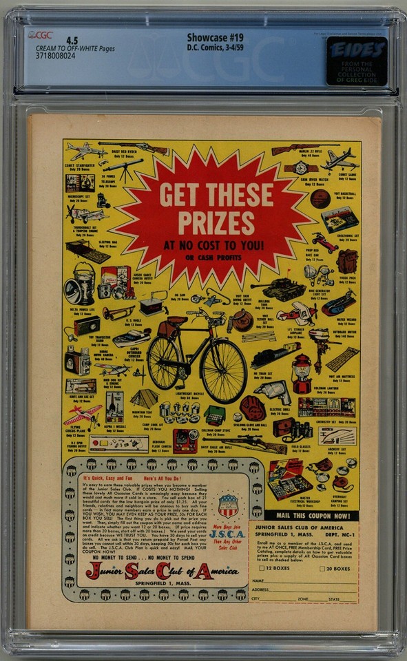 SHOWCASE #19 CGC 4.5 CREAM TO OFF-WHITE PAGES DC COMICS 1959 | eBay