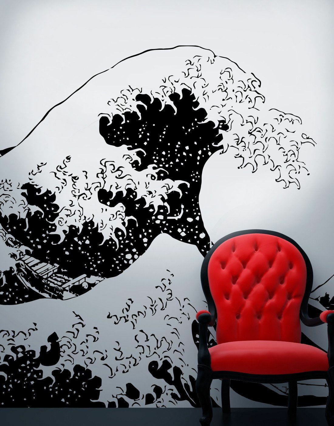 Japanese The Great Wave Off Kanagawa by Hokusai Wall Decal ...