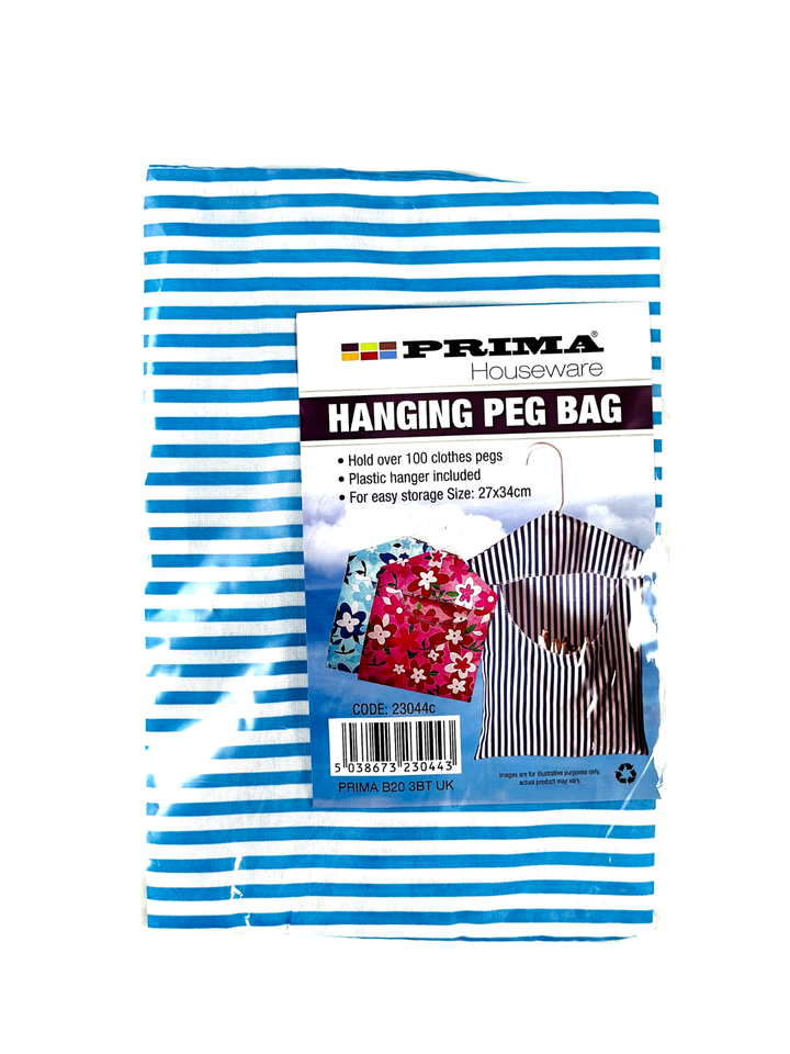 Cloth Peg Bag Hanger Fabric Plastic hold over 100 cloths pegs 27 x 34cm ...