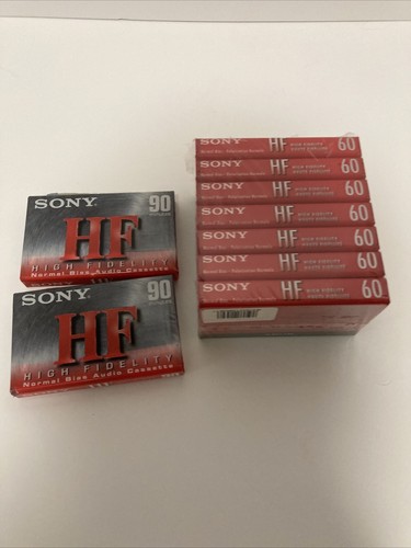 Sony HF 60 Minute Blank Audio Cassette Tapes Lot of 9 Factory Sealed ...