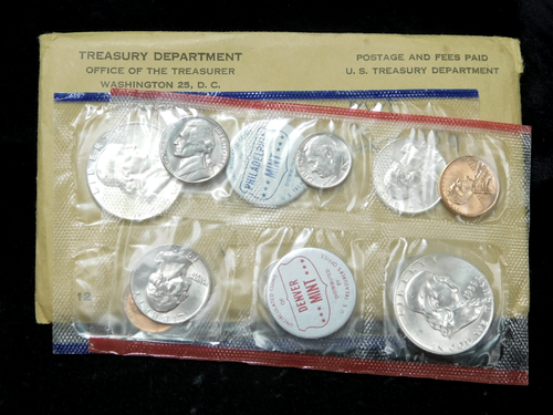 1959 United States Mint Uncirculated Philadelphia&Denver Silver Sets in ...