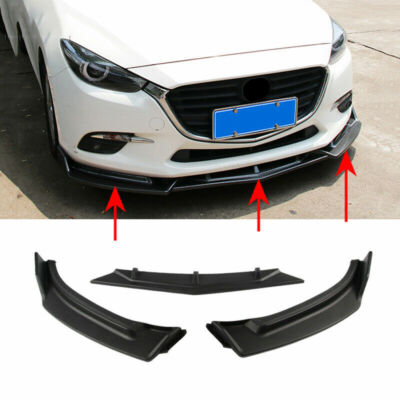 Matte Black Front Bumper Lip Chin Spoiler Body Kit For Mazda 3 Axela ...