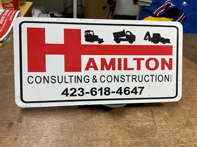 License Plate Tag Vintage Hamilton Consulting Construction Plastic ...