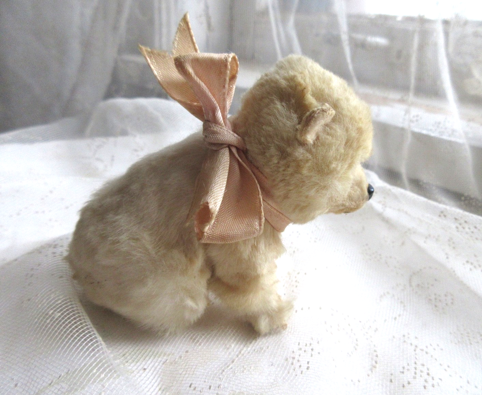 Miniature Antique White Furry POLAR BEAR CUB Figurine Toy | eBay