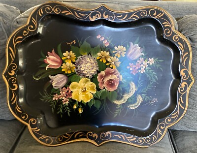 Tole Ware Hand Painted 1860 Antique Tin Tray-extra Large | eBay