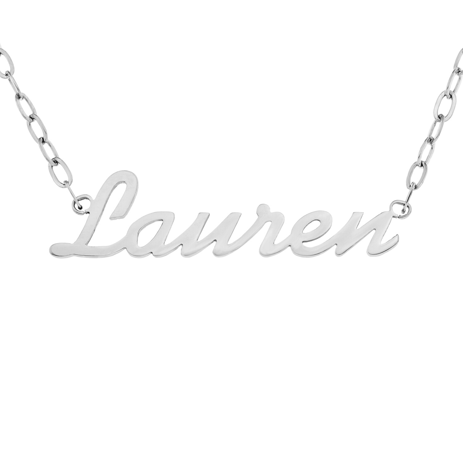 ANY Name Plate Necklace Personalized Custom Silver Stainless Steel any-name-plate-necklace-personalized-custom-silver-stainless-steel