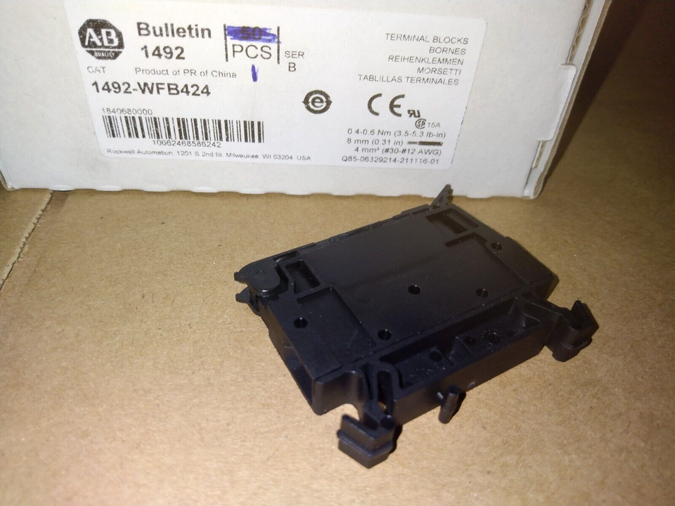 1) Allen Bradley 1492-WFB424 Terminal Block Fuse Holder with Indicator ...