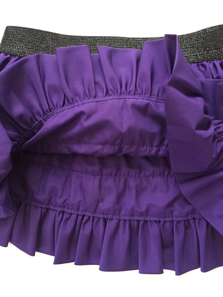 RALPH LAUREN Size 7 Girls Purple Ruffle Tiered Skirt Elastic Waist | eBay