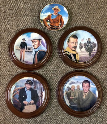RARE John Wayne Framed Numbered Collector Plates Set Ernst + Franklin ...