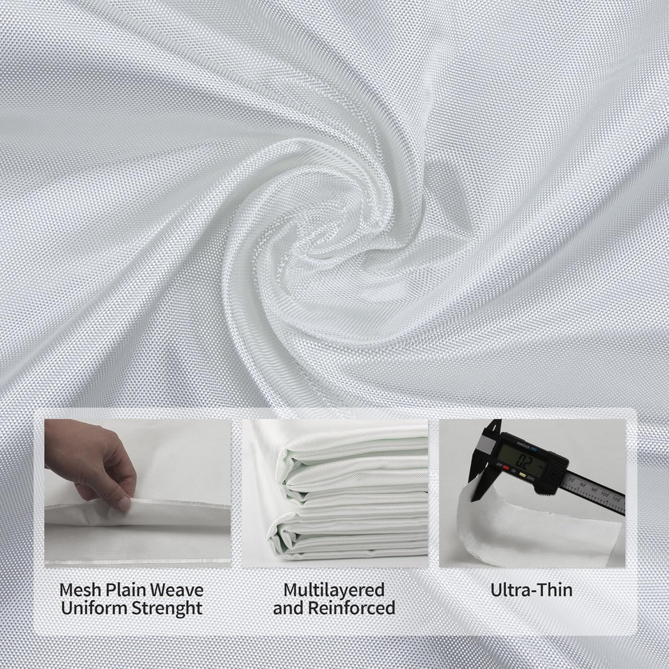 Fiberglass Cloth,6oz 50sq Feet E-Glass Plain Weave Glass Fiber Cloth,12 ...