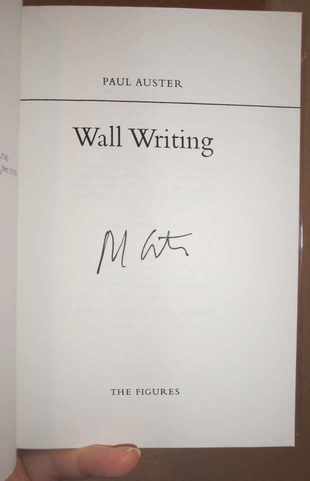 Wall Writing: Poems - Signed by Paul Auster - 1976 First Edition | eBay