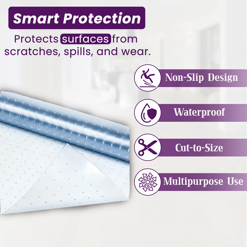 Vinyl Plastic Carpet Protector Runner Floor Mat Clear Sheet Heavy Duty ...