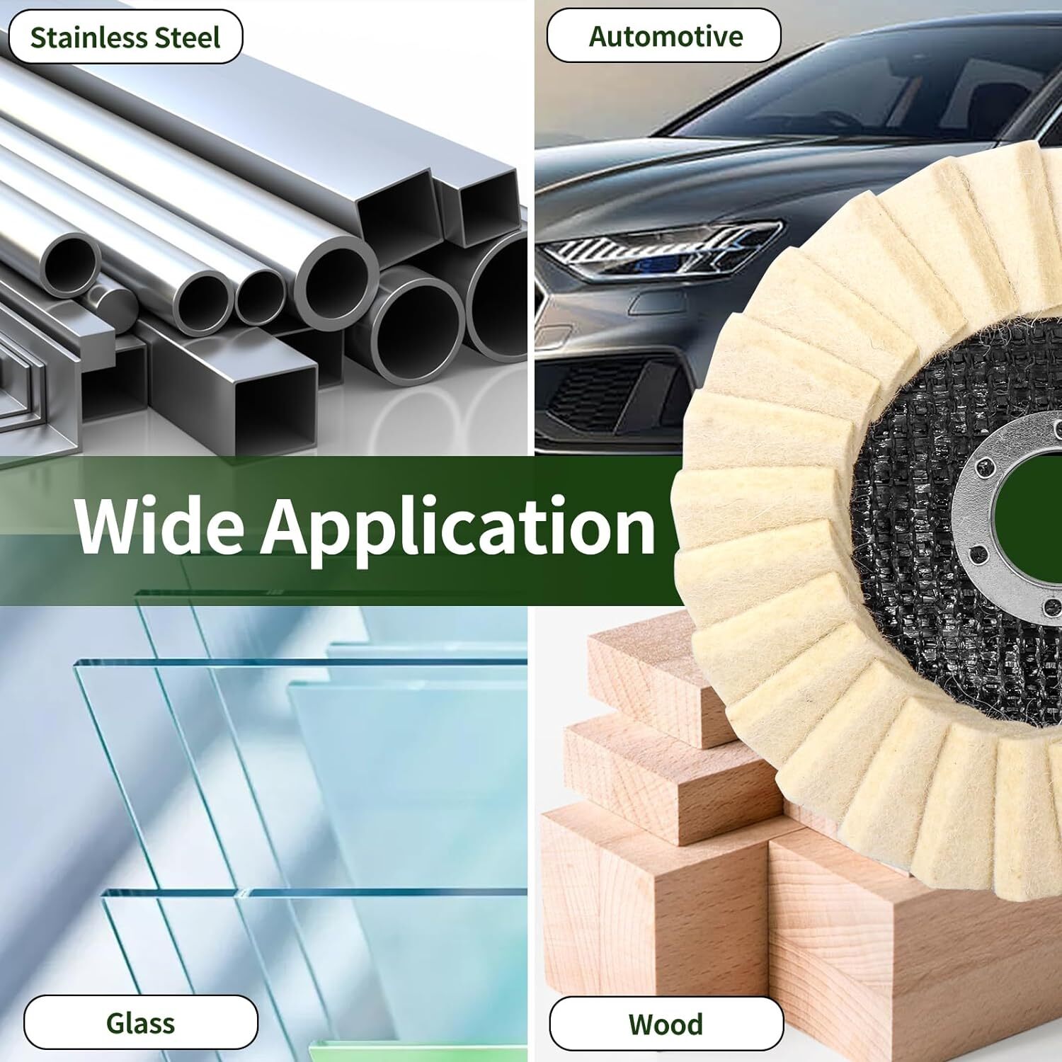 For Angle Grinder Wool Polishing Wheel Grinding Sanding Buffing Disc ...