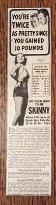Ironized Yeast Weight Gain Quarter Page Vintage 1935 Print Ad | eBay