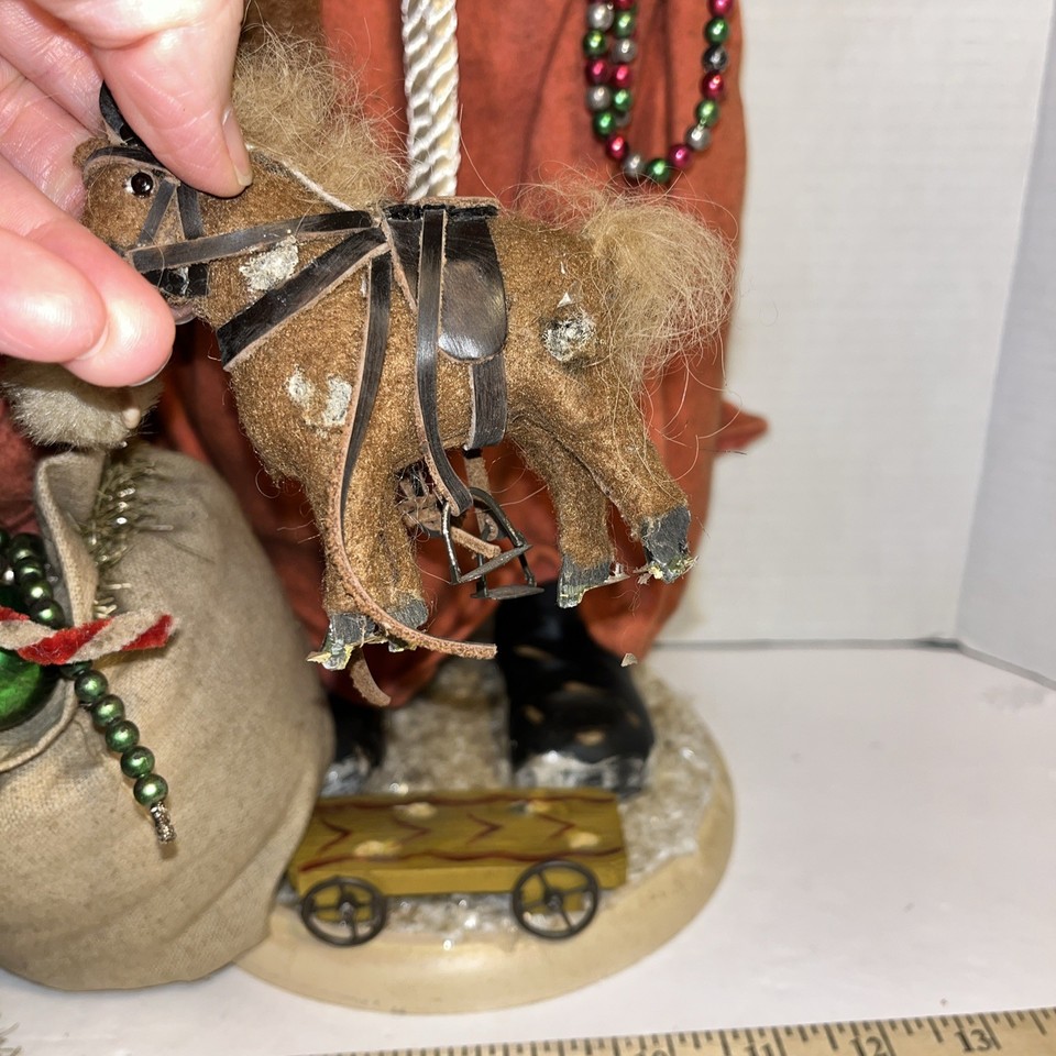 Primitive Ragon House Santa Claus 21” Red Coat Sculpted Face And Hands ...