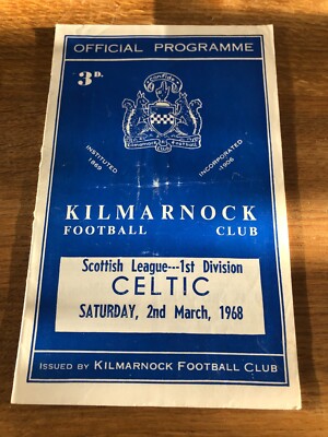 Kilmarnock v Celtic 2nd of March 1968 | eBay UK