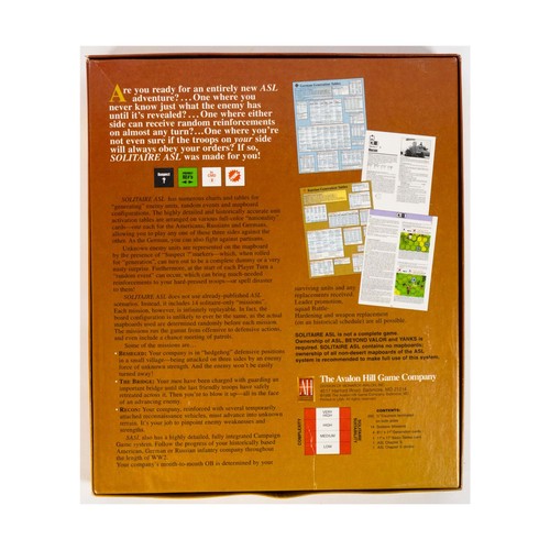 Avalon Hill Advanced Squad Leader Solitaire ASL (1st Ed) Box VG+ | eBay