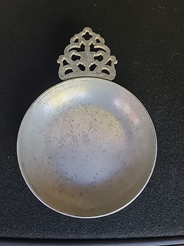 VINTAGE Handled STEDE PEWTER PORRINGER BOWL PLATE DISH 6” diameter | eBay