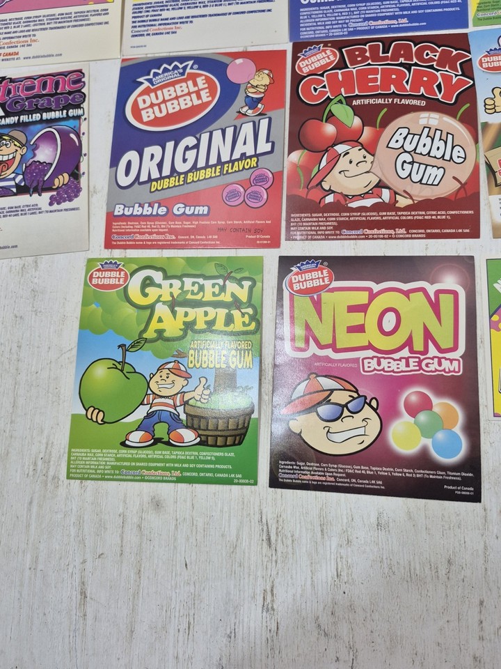 Lot Vintage Candy Vending Machines Labels Insert Dubble Bubble Gum 80s ...