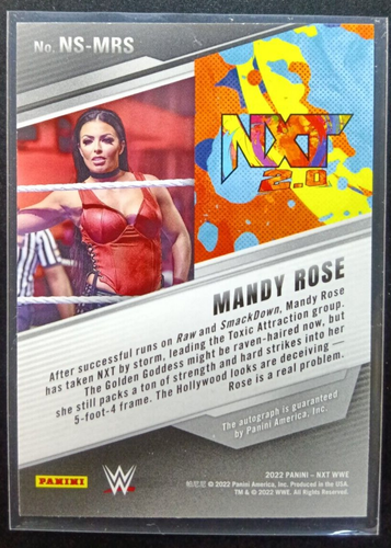 2022 Panini NXT WWE Wrestling Mandy Rose Signatures Autograph Auto #NS ...