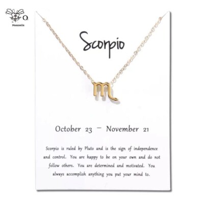Scorpio Zodiac Star Symbol Sign Gold Plated Pendant Necklace | eBay ...