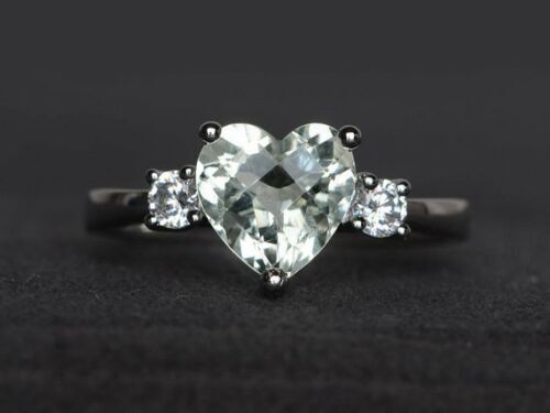 2 Ct Heart Cut Moissanite Stone Engagement Wedding Ring 14K Solid White ...