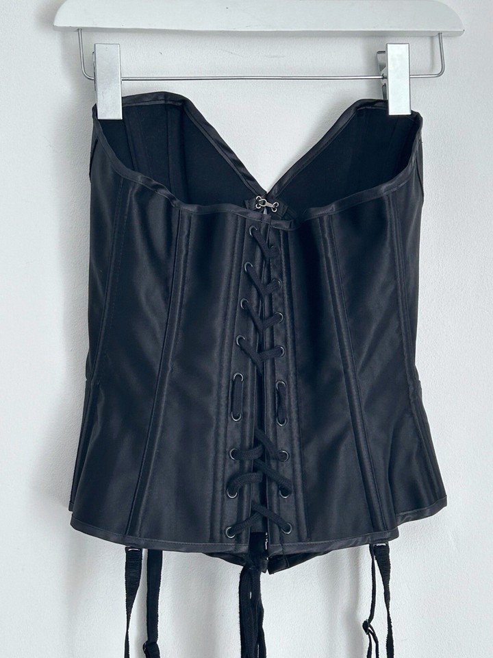 Agent Provocateur Black Satin Corset Bustier Top Medium C D Ebay