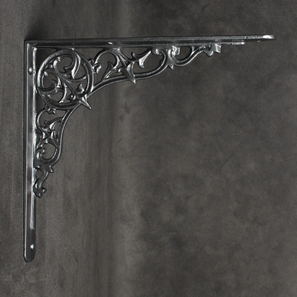 10x9" ANTIQUE CAST IRON VICTORIAN SHELF CISTERN BRACKET BLACK WHITE ...