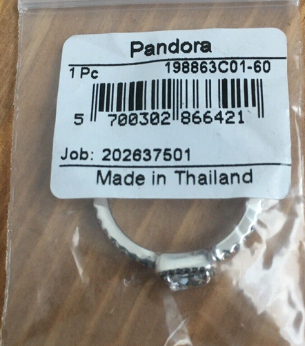 Pandora Square Sparkle Halo Ring 198863C01-60 for sale online | eBay