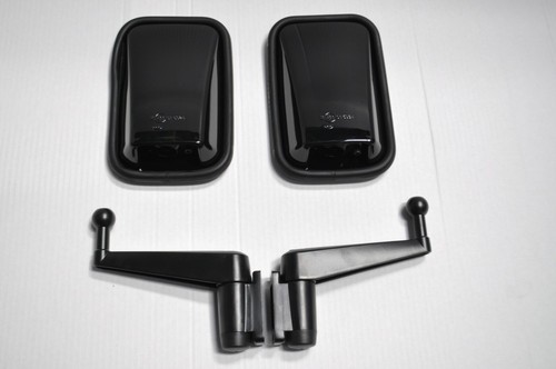 GLOSS BLACK Wing Mirrors & Arms for Land Rover Defender 90/110/130 ...