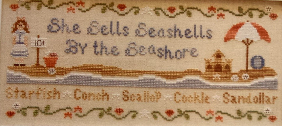 PATTERN Beach & Seashells Cross Stitch Sampler NEW Country Cottage ...