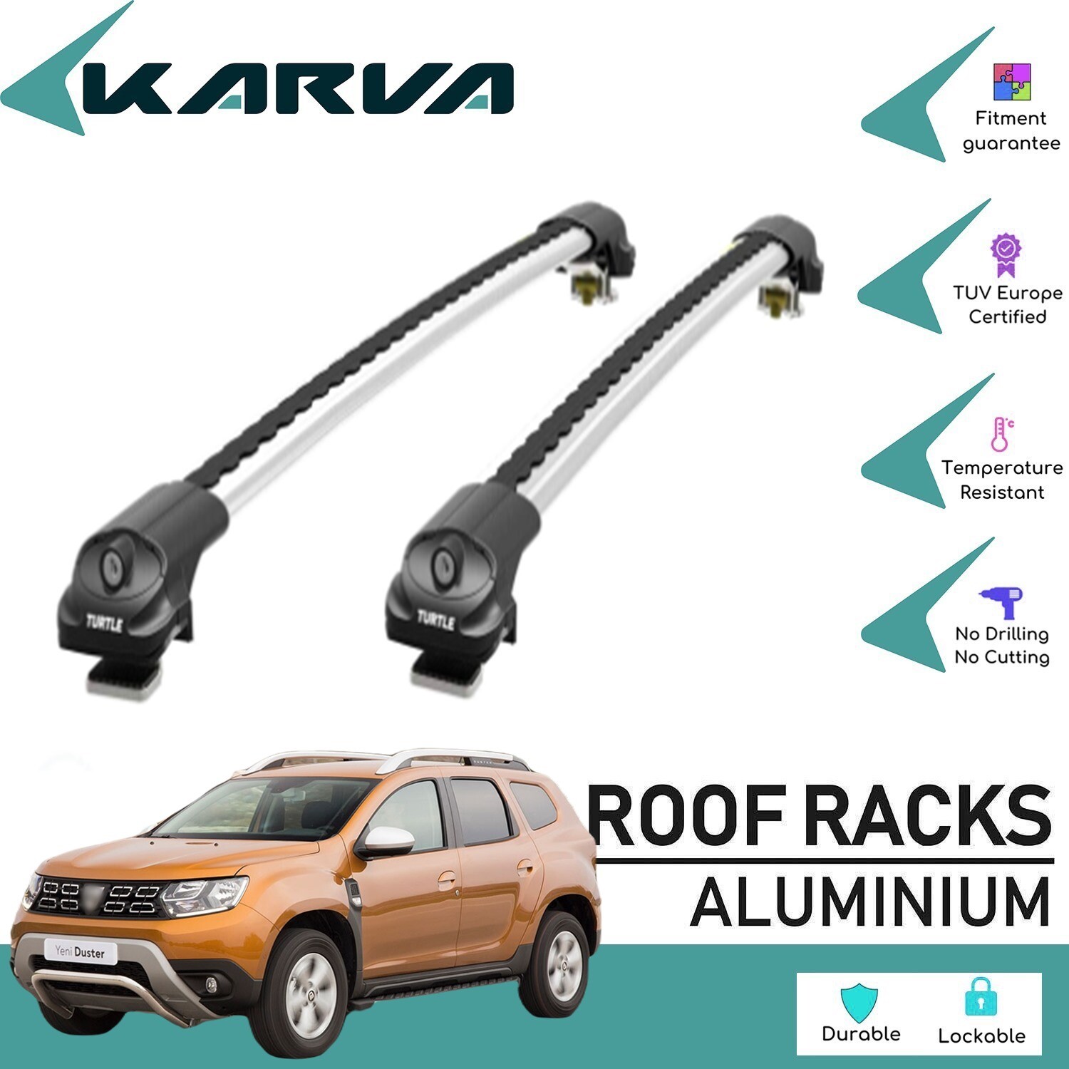 Roof Rack Cross Bars Cross Silver 2 Pcs. for Renault/Dacıa Duster 2018 ...