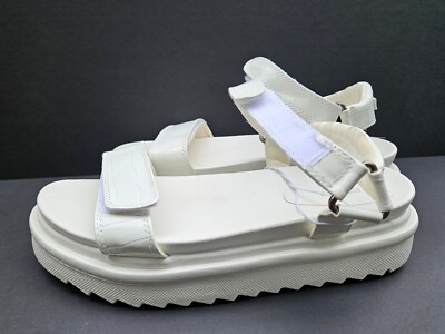Forever 21 women chunky sole Ankle strap sandals white size 10 | eBay
