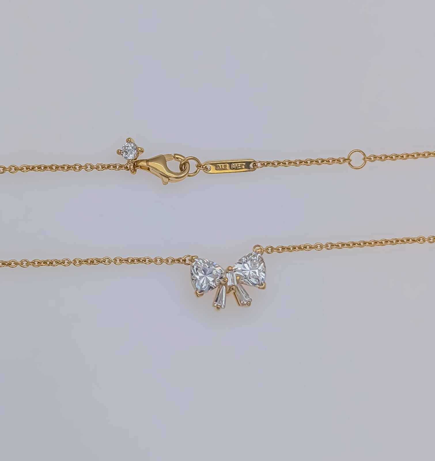 NEW 100% Authentic PANDORA 14k Gold P Sparkling Bow Pendant Necklace ...