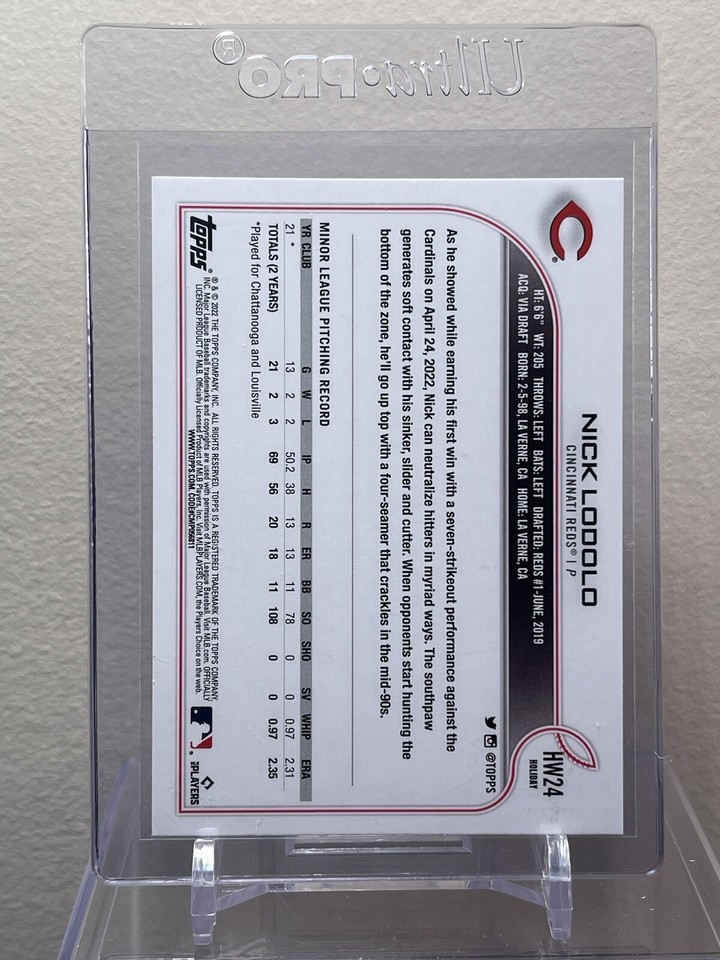 2022 Topps Holiday Nick Looolo Rookie Card #HW24 Cincinnati Reds | eBay