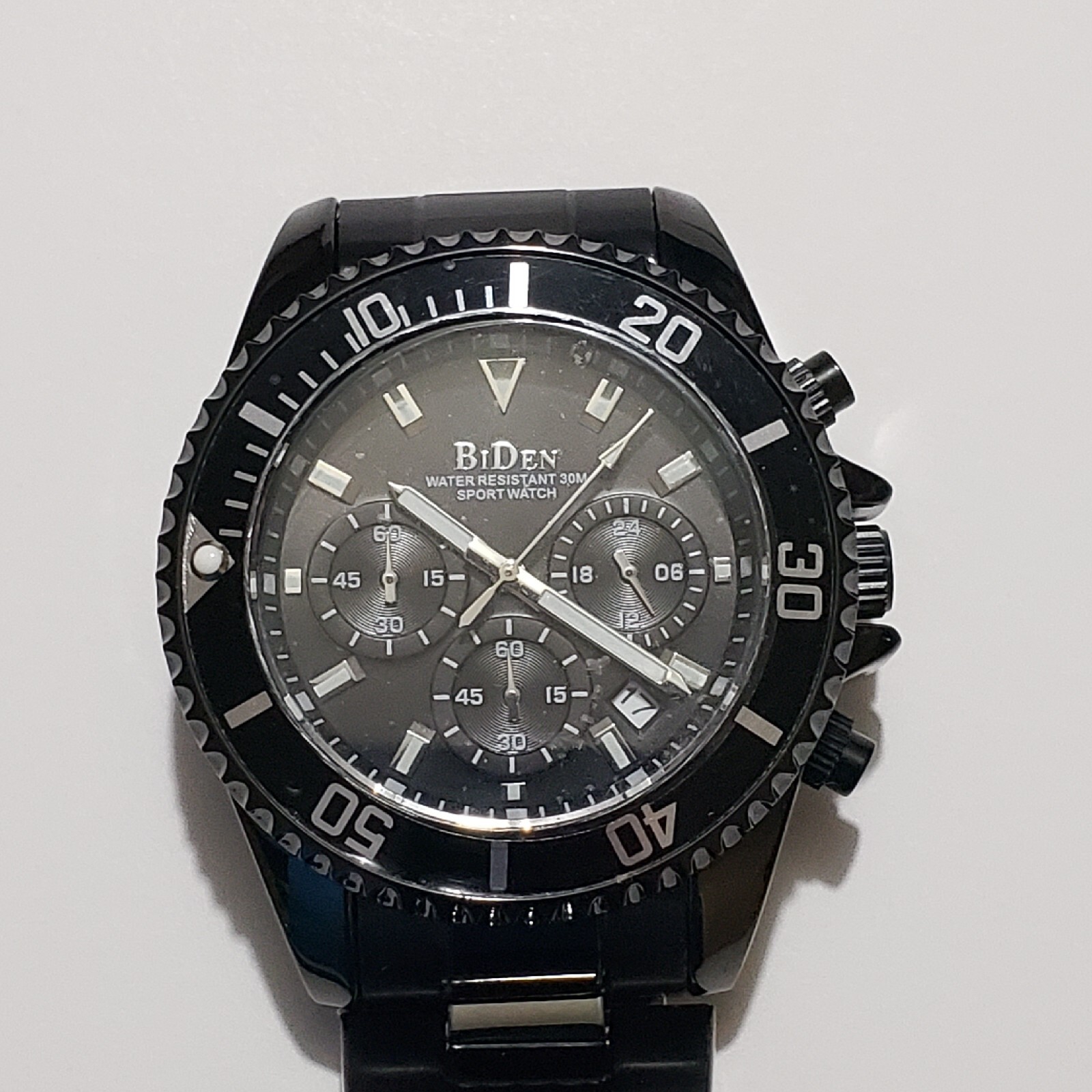 BIDEN Mens Watch Chronograph Stainless Steel Waterproof Date Analog Quartz... | eBay