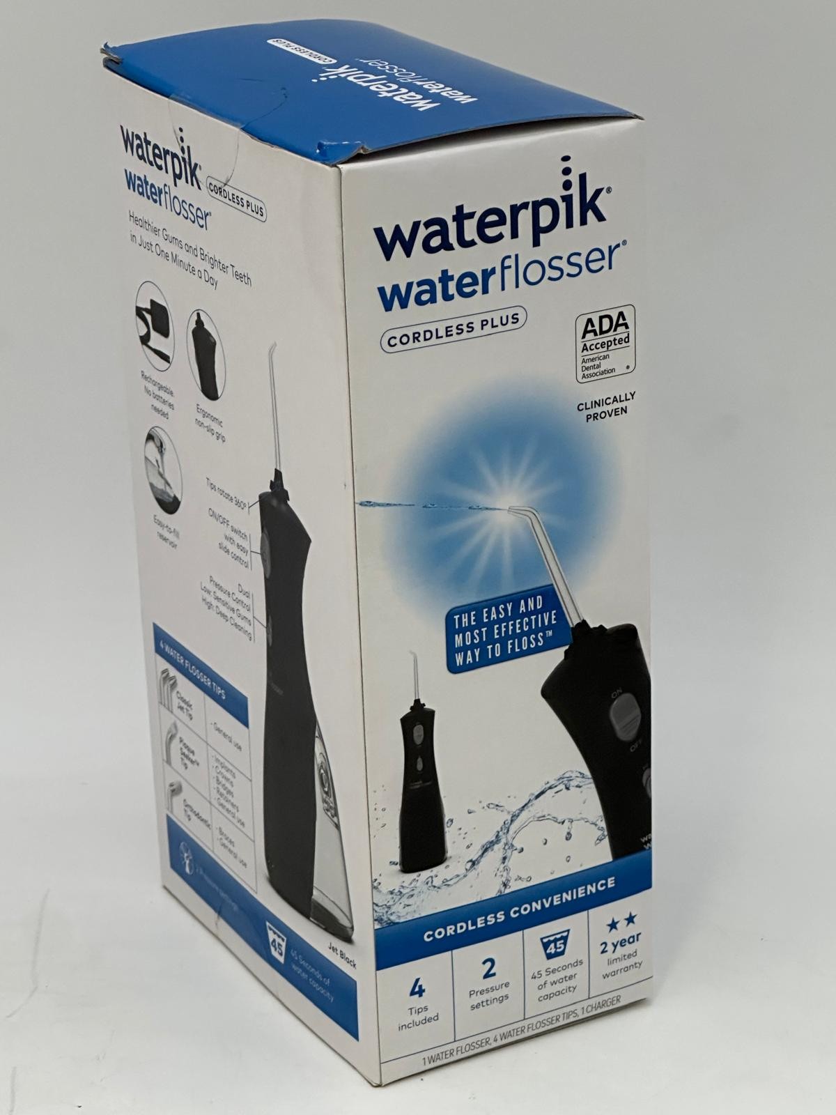 Waterpik Water Flosser Cordless Plus Model WP-462W w/ 4 Tips - 2 ...