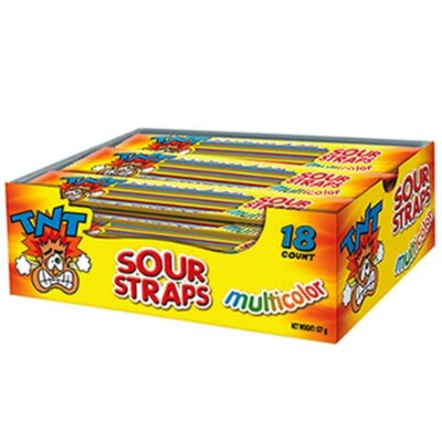 TNT SOUR STRAPS MULTICOLOR 57g x 18 | eBay
