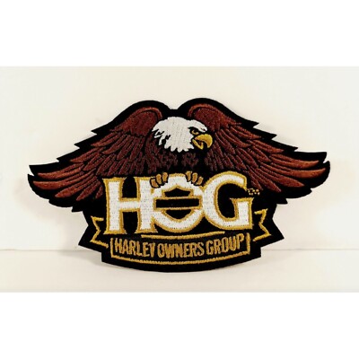 Harley Owners Group H.O.G Brown Eagle Patch Large | eBay