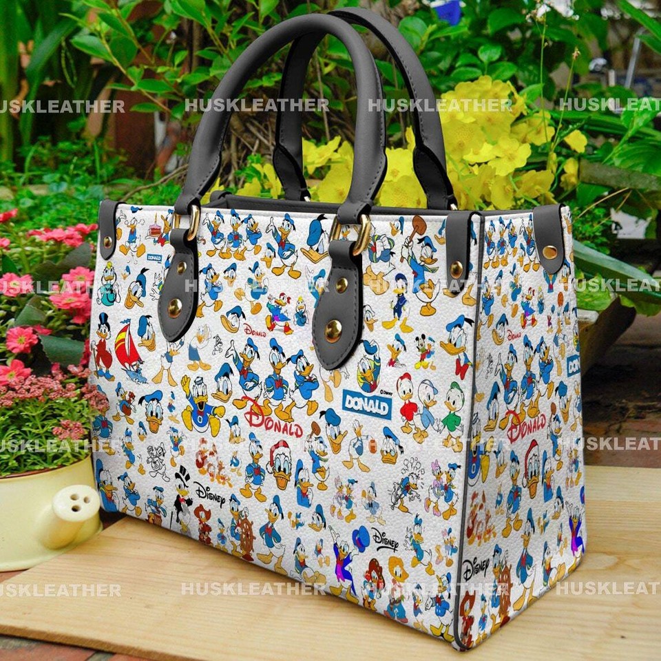 Donald Duck Disney Cartoon Leather Bag Handbag,Donald Duck Woman Purse ...