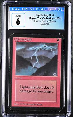Magic: the Gathering MTG Lightning Bolt [Alpha Edition] Graded CGC 6 Ex ...