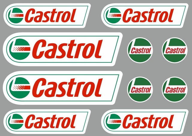 CASTROL Decal Set Quality Sticker Vinyl Graphic Logo Adhesive Kit 10 ...