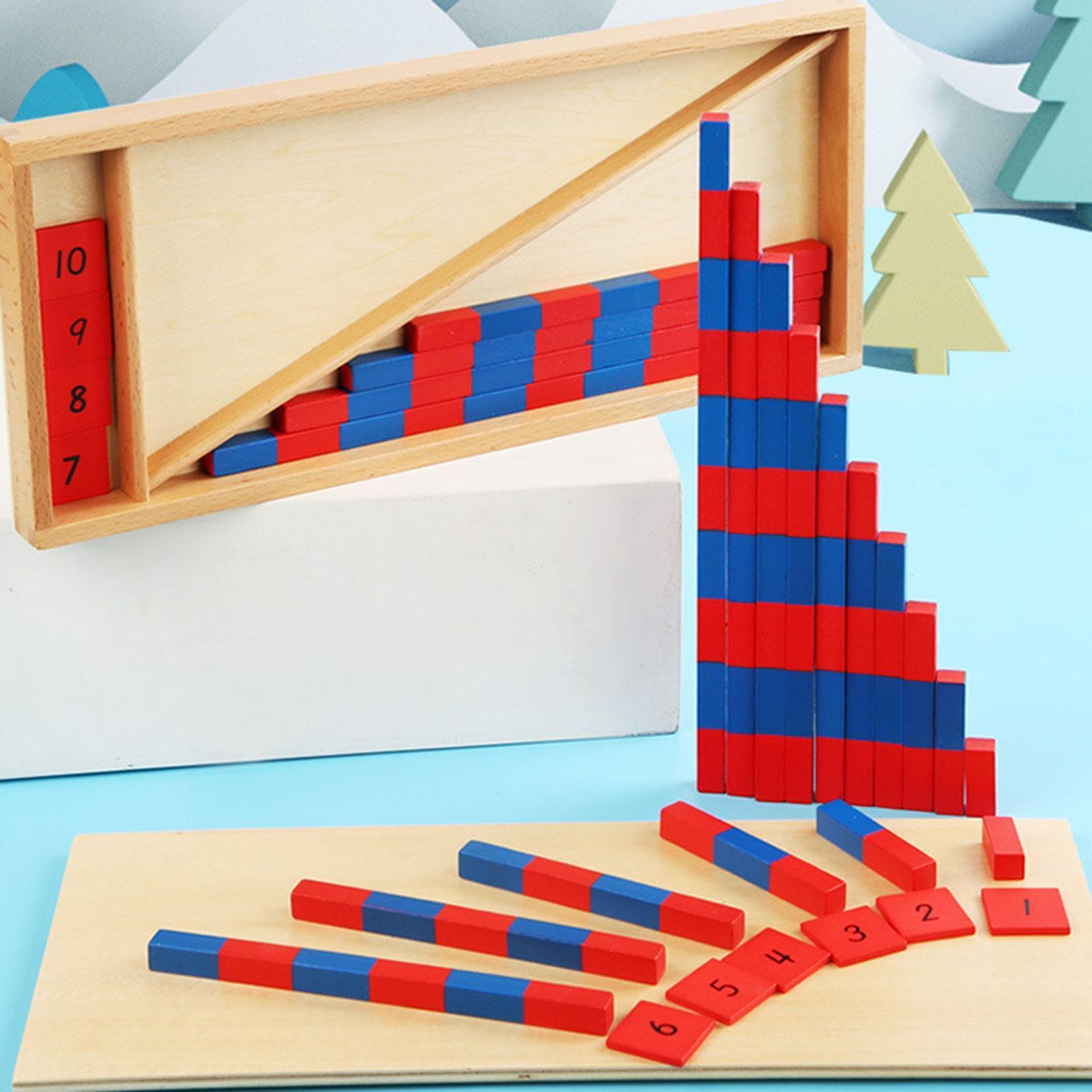 Montessori Numerical Rods Math Teaching Aids Counting Rods Wooden ...